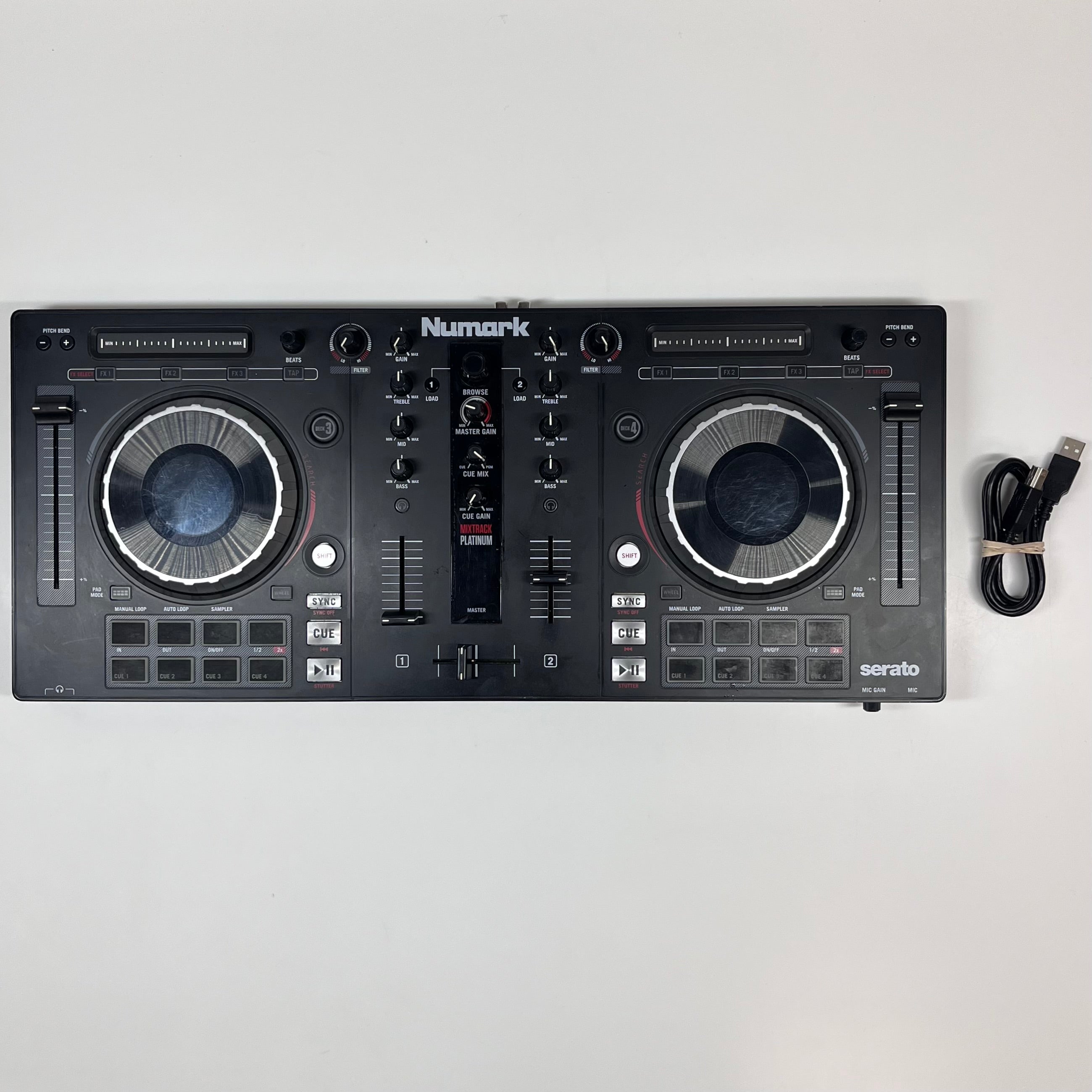 Numark Mixrack Platinum 4-Channel DJ Controller With Jog Wheel Display ...